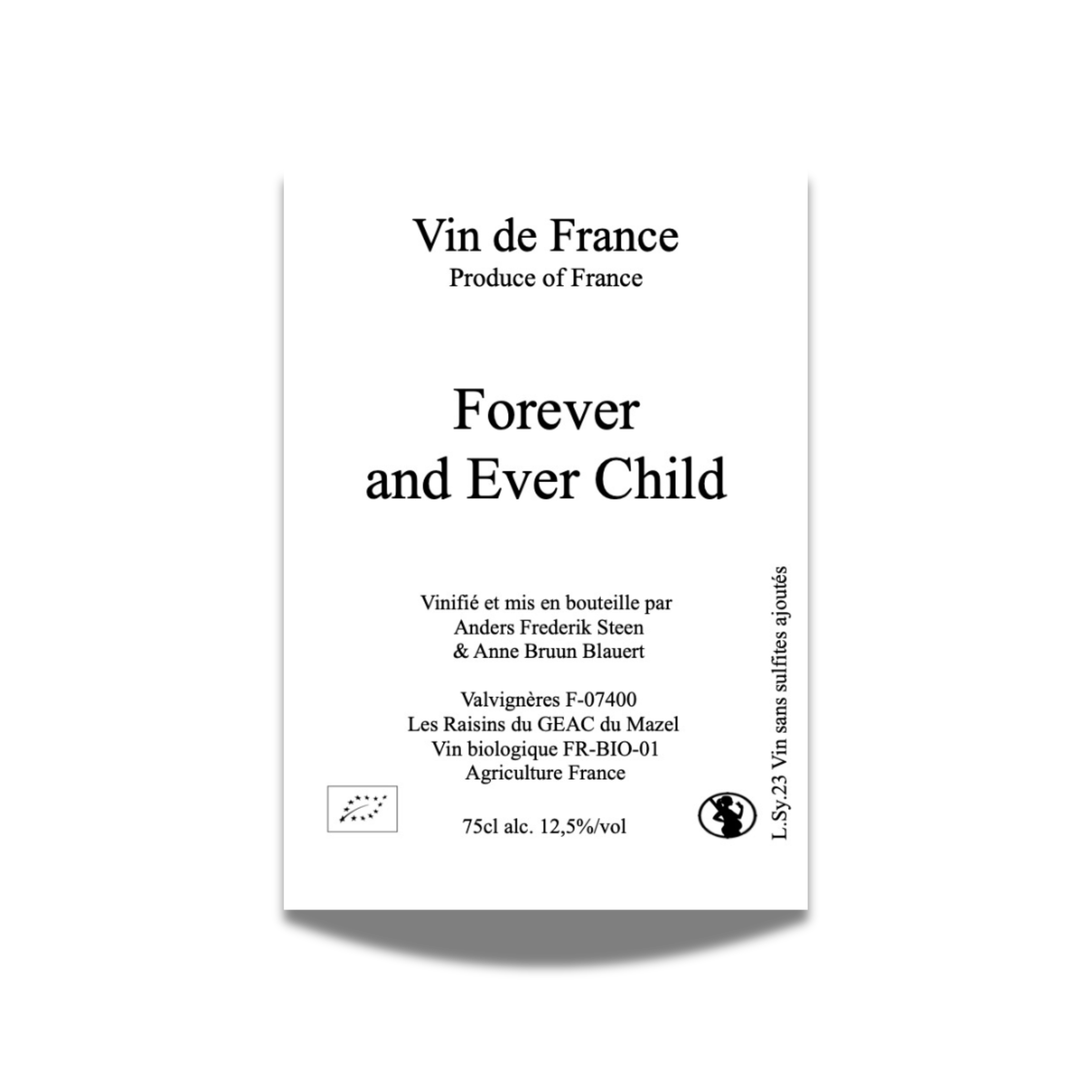 Forever and Ever Child VDF Sparkling Rose 2023 | Anders Frederick Steen ...